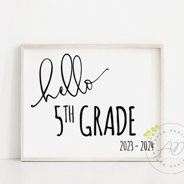5th Grade Sign - Etsy