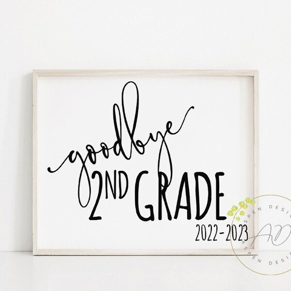 Last Day 2nd Grade Sign - Etsy