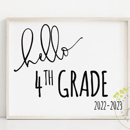First Day of Fourth Grade Sign First Day of School Printable - Etsy