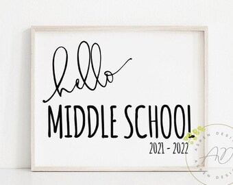 First Day of Middle School | Etsy