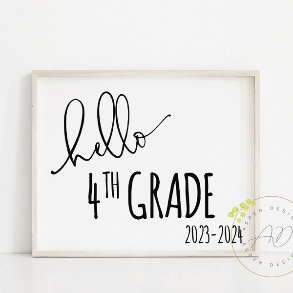4th Grade Sign 2023 - Etsy