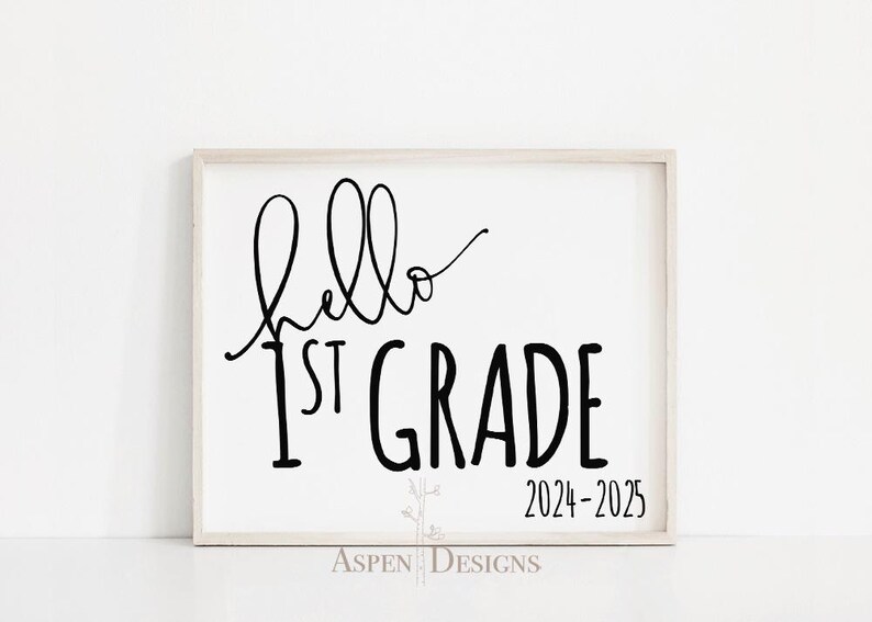 Hello 1st Grade Sign | Back to School Printable (digital Download) - Etsy