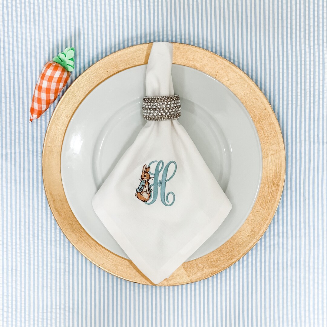 Set of 6 Monogrammed Peter Rabbit Cloth Napkins - Etsy