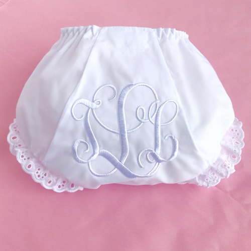 White Embroidered Monogrammed Diaper Cover. Baptism Gift. - Etsy
