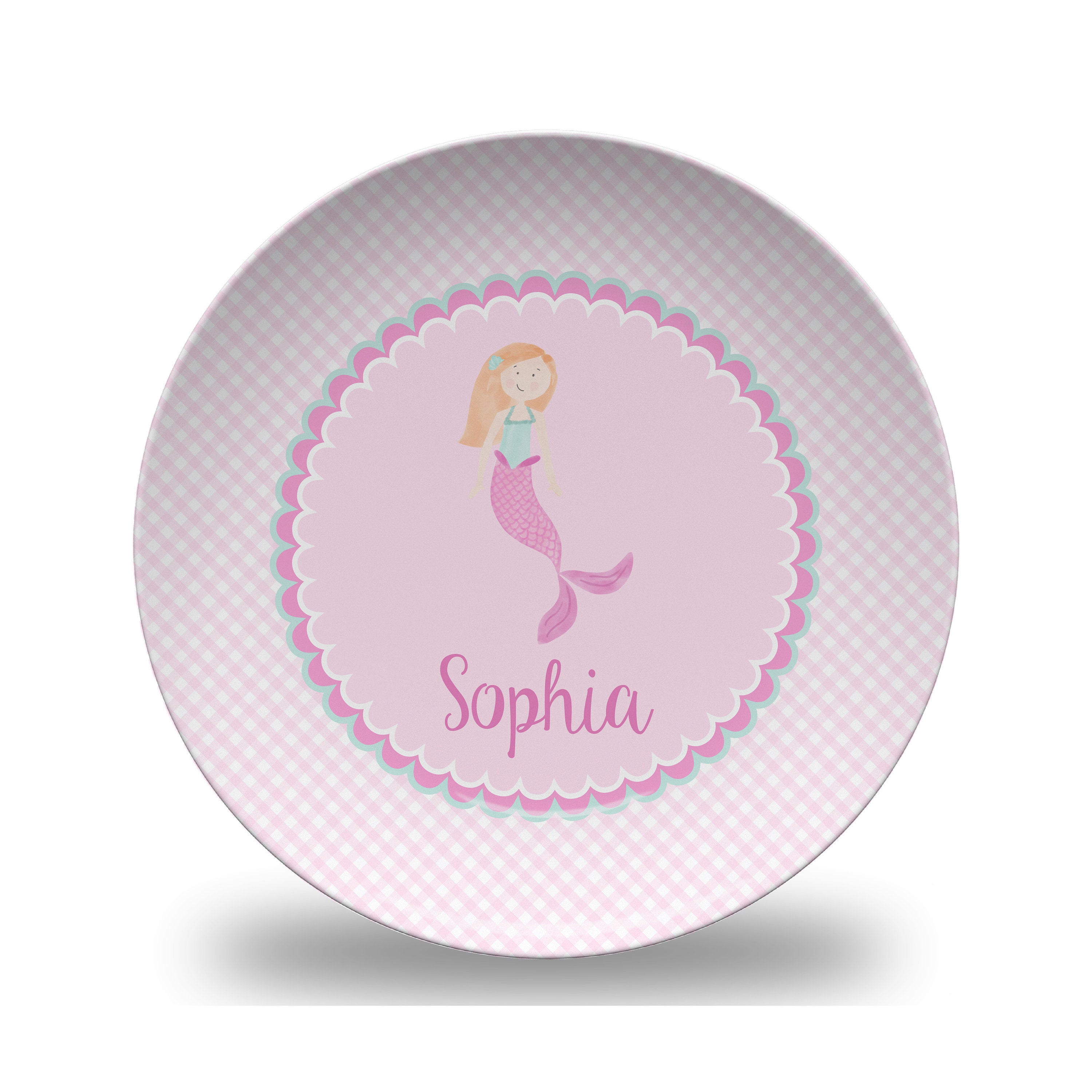 Personalized Mermaid Dinner Plate Valentine BPA free | Etsy