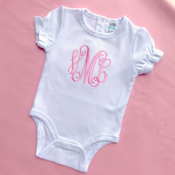 Monogrammed Onesie Baby Girl Snaps Newborn Infant - Etsy