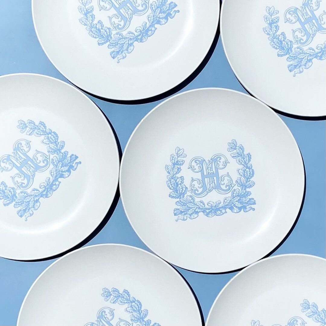 Elegant Monogrammed Outdoor Plates - Make a Set - Table Scape - Wedding ...