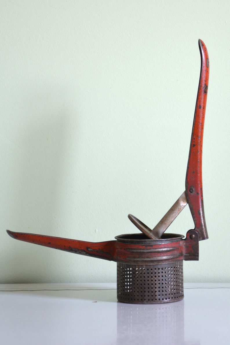 Vintage Red Metal Kitchen Tool Potato Ricer Manual Food Processor - Etsy