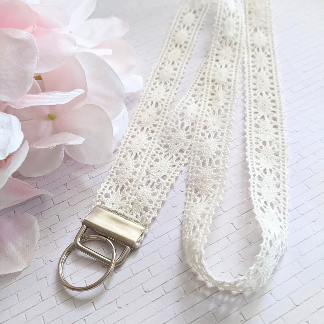Ivory Lace, Lanyard, Teacher Lanyard, ID Lanyard, Teacher Gift, Badge ...