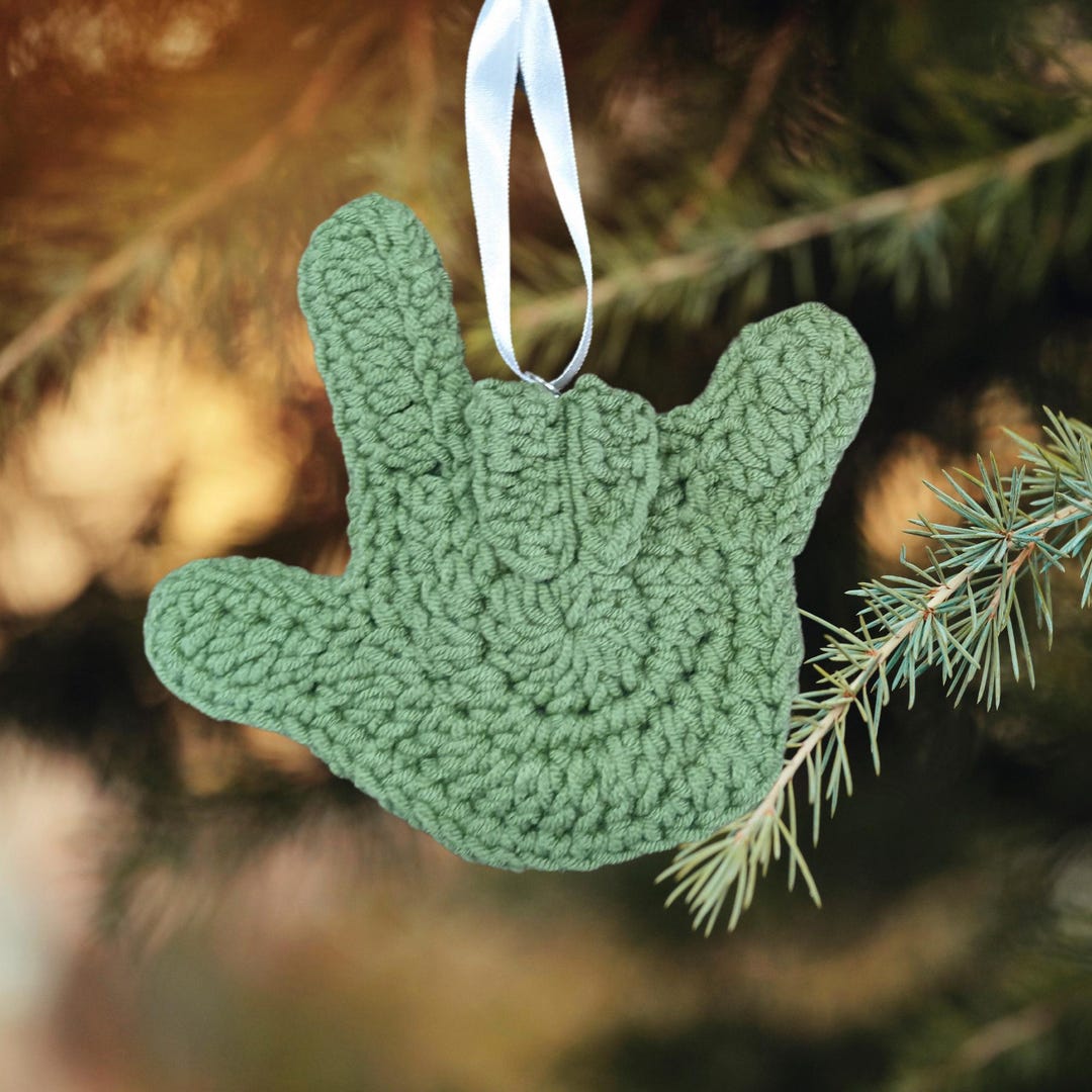 Crochet ASL I Love You Ornament: Handmade Deaf Culture Gift - Etsy