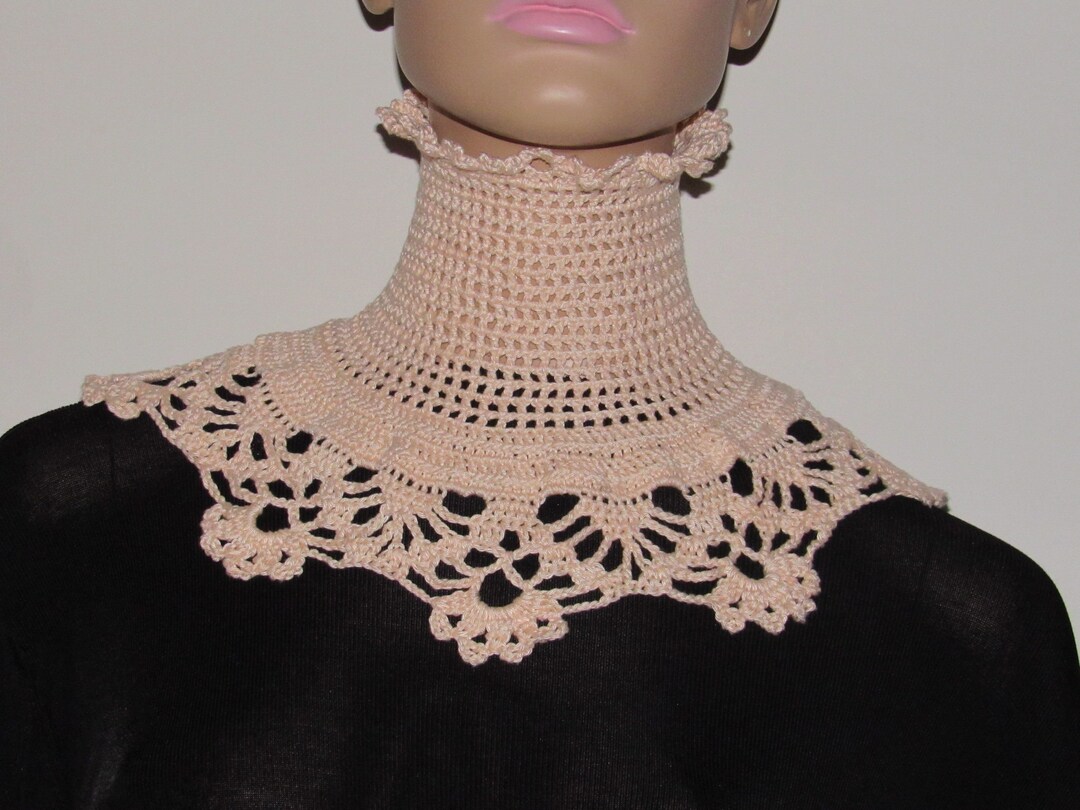 Gothic Victorian Inspired Neck Collar Crochet High Neck Lace up Neck ...