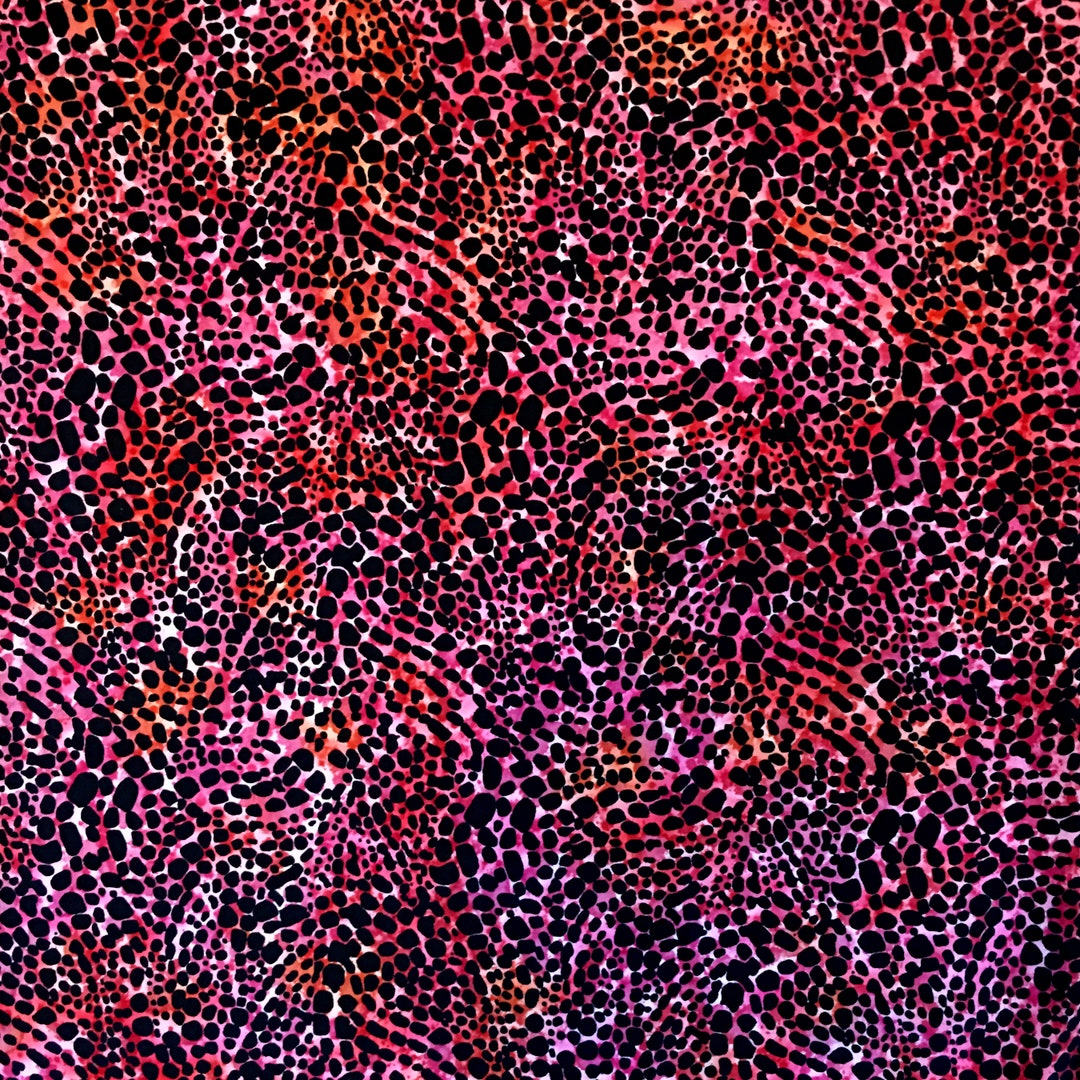 Full Metre Red / Orange Leopards Skin Batik 100% Cotton - Etsy