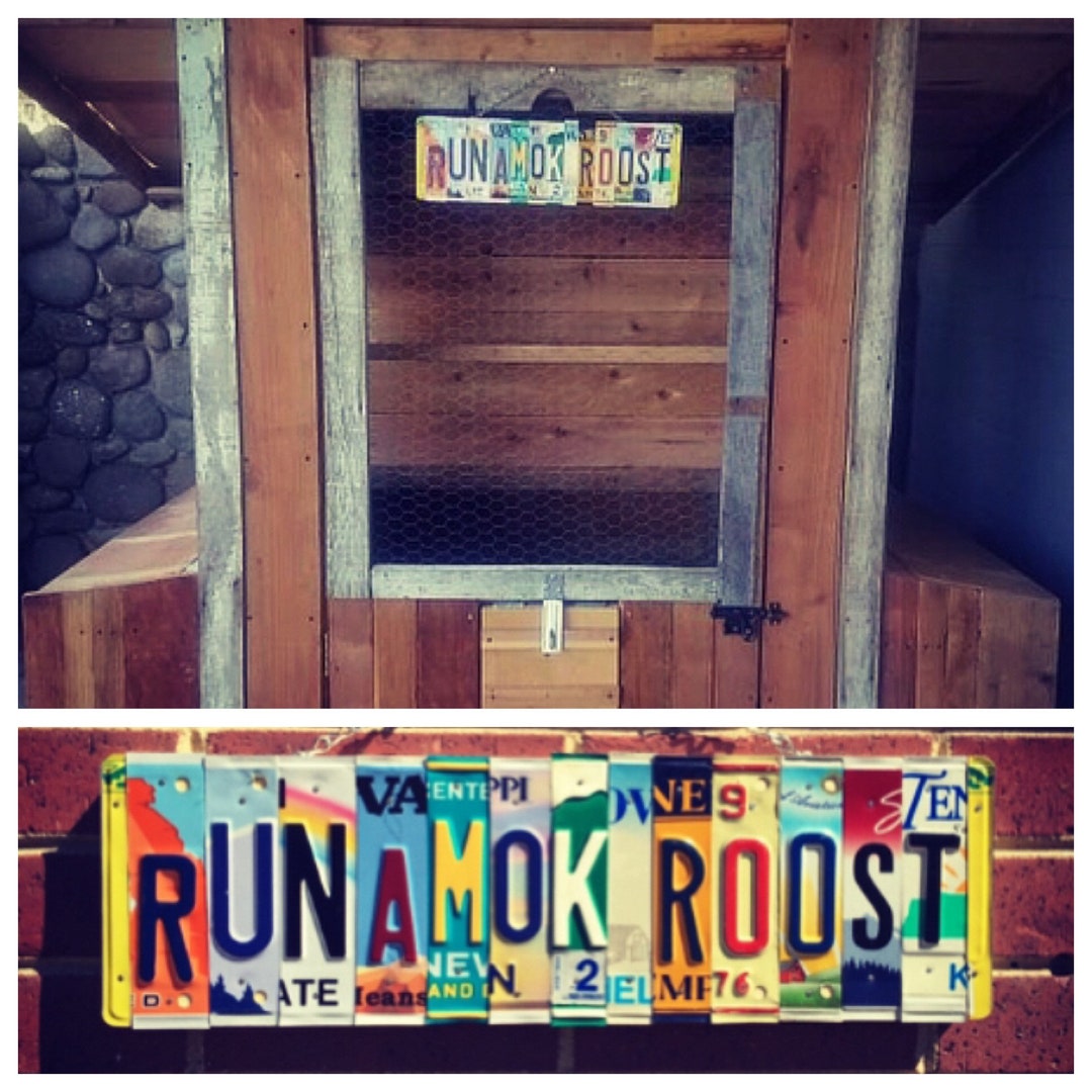 License Plate Chicken Coop Barn Sign, Chicken Decor, License Plate Art ...