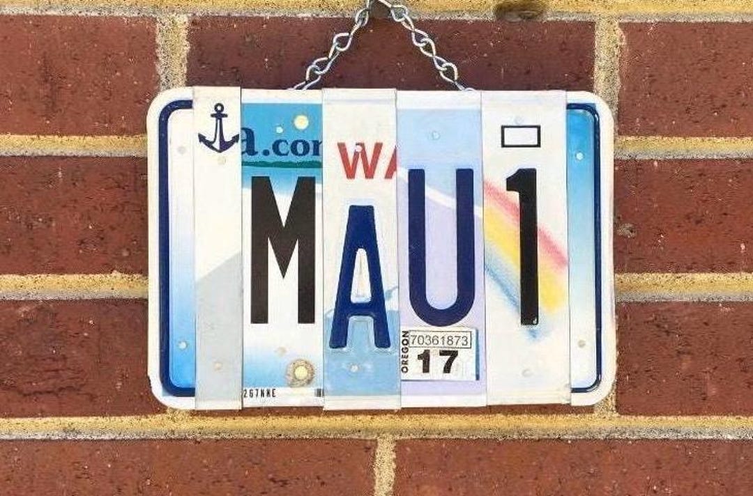 Maui Hawaii License Plate Sign, Nautical Room Decor, Handmade Sign ...