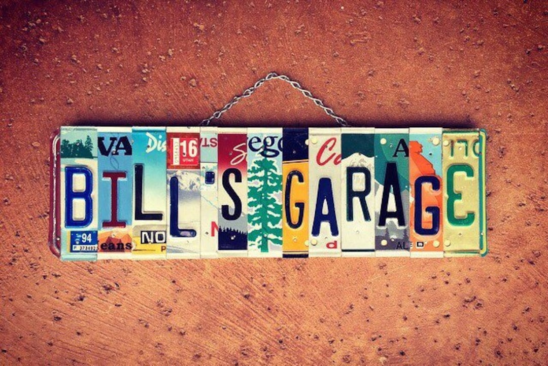 Personalized Name License Plate Garage Sign, Mens Birthday Gift Idea ...