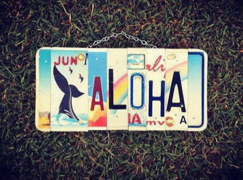 Tropical Hawaiian Aloha Whale License Plate Art Sign Made in - Etsy Canada
