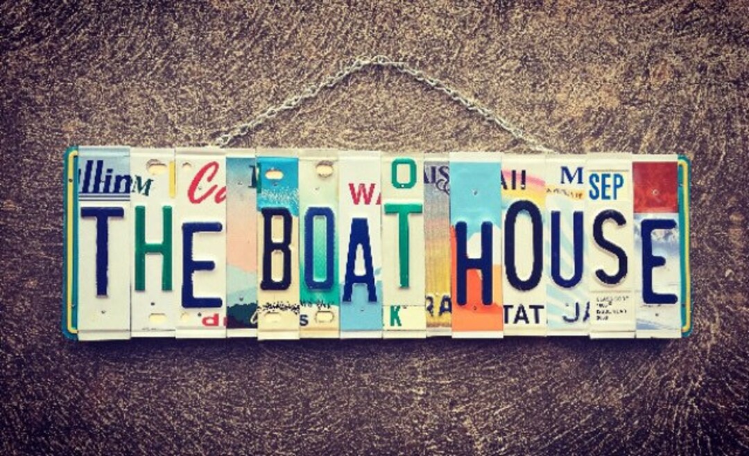Boat House Sign, Boat Gifts, Boating Decor, Gift for Men, License Plate ...