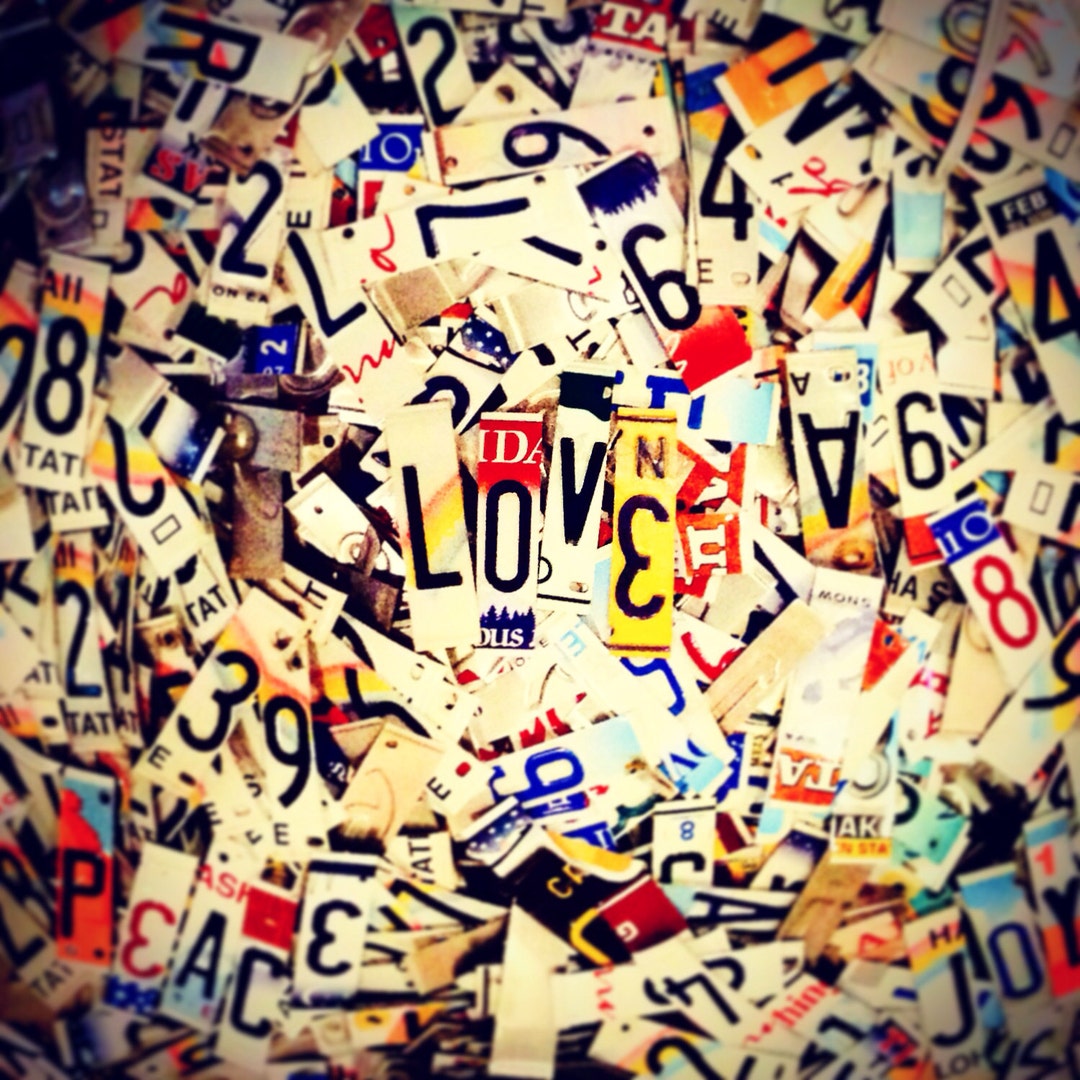 License Plate Letters, Custom Order -3 LETTERS-, License Plate Sign ...