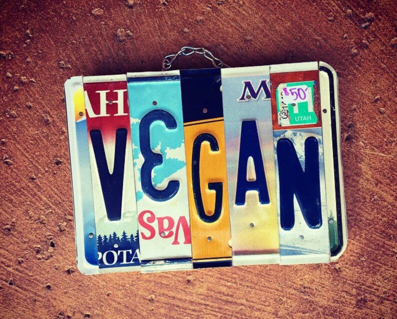 Vegan Kitchen Wall Hanging Decor, License Plate Art, Vegan Gifts, Vegan ...