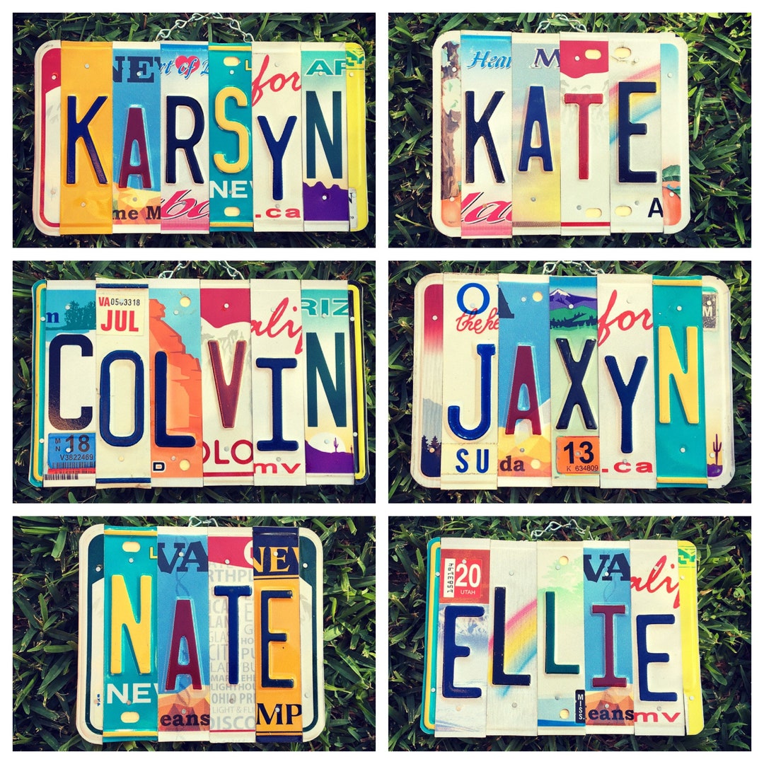 License Plate Name Sign, Gifts for Kids, Childrens Gifts, Dorm Room ...