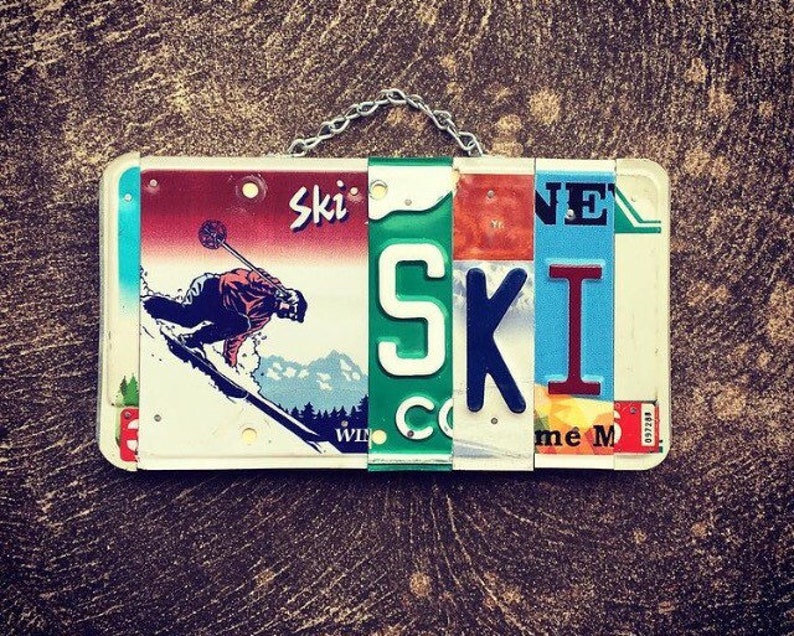 SKI BUM License Plate Art Ski Sign Skier Gift Ideas Gifts | Etsy