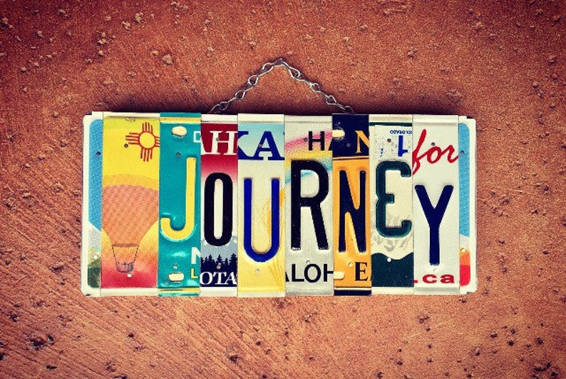 Journey Sign License Plate Art Travel Decor Van Life Gift | Etsy