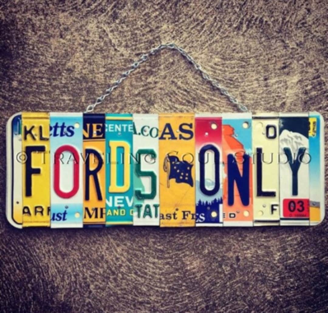Fords Only License Plate Garage Sign, Ford Truck Sign, Fords Only ...