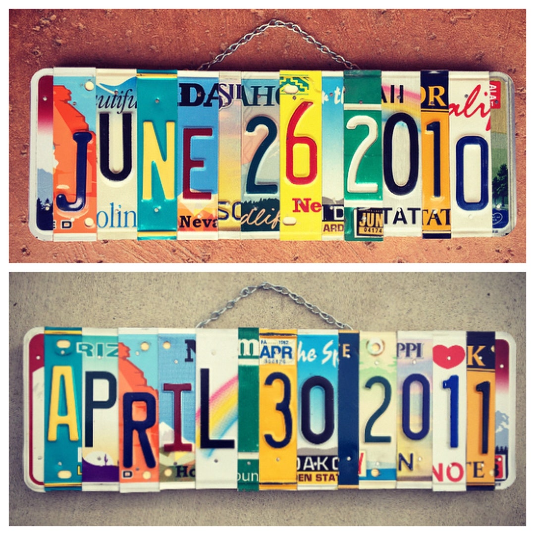 Personalized License Plate Date Sign, Anniversary Gift - Etsy
