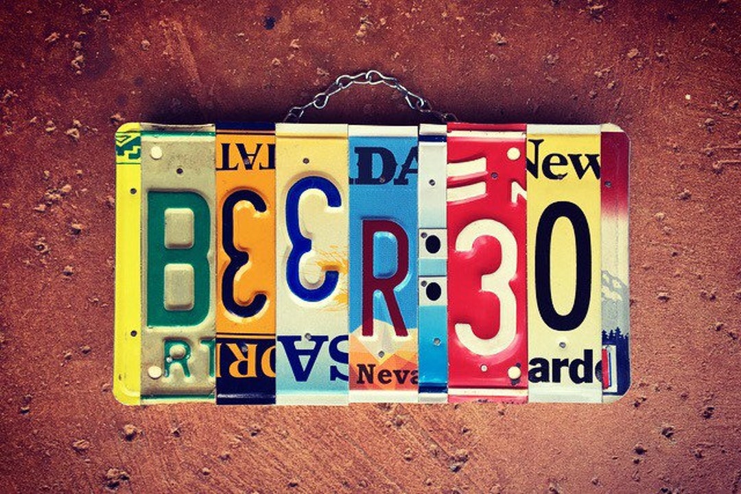 Beer 30 License Plate Bar Sign, Beer Signs, Bar Decor, Gifts for Men ...