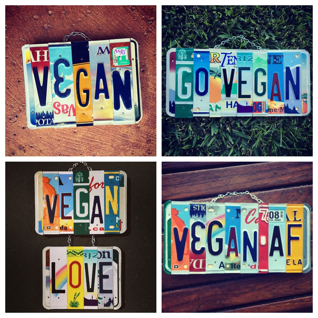 Vegan Kitchen Wall Hanging Decor, License Plate Art, Vegan Gifts, Vegan ...