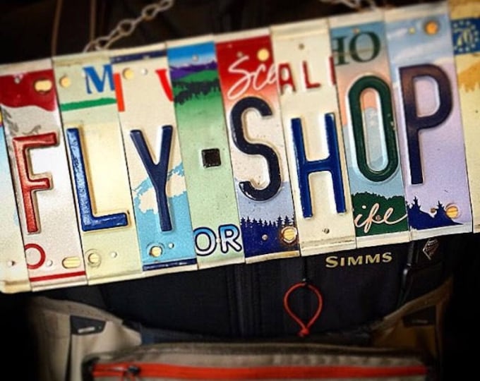 Fly Fishing Fly Shop License Plate Sign, License Plate Art - Fly ...