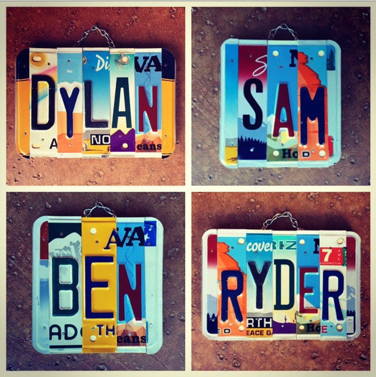 Personalized Boys Room Car Theme License Plate Name Art Sign, Boys Room ...
