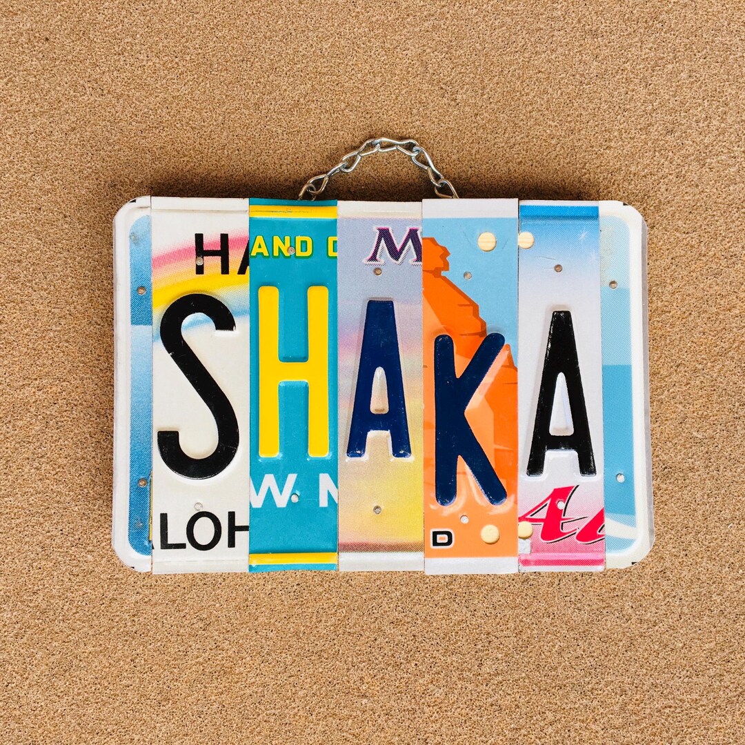 Hawaii License Plate Shaka Sign, Dorm Wall Decor, Surfer Theme Room ...