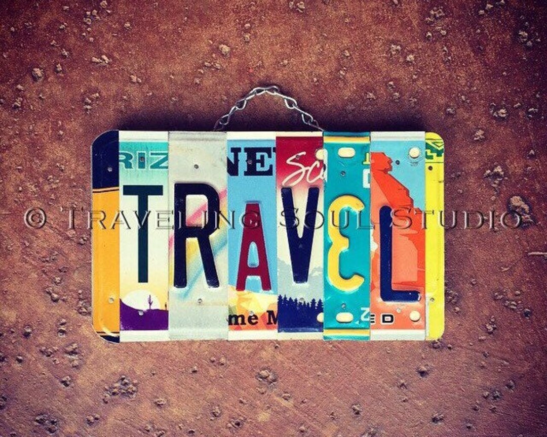 License Plate Travel Sign, Dorm Decor, Travel Gifts, Exchange Student ...