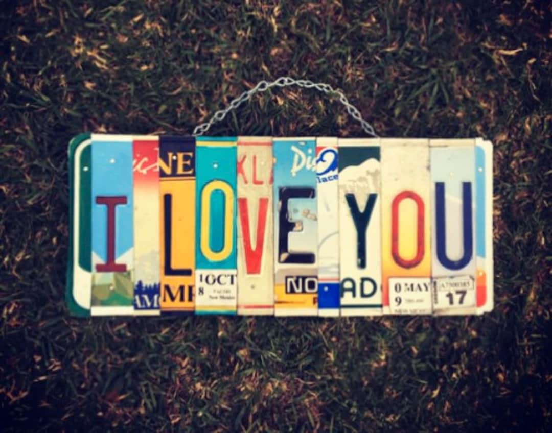 I Love You License Plate Sign, Anniversary Gift, Valentines Day Decor ...