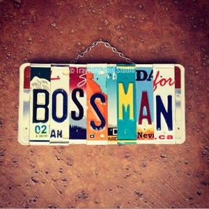 Boss Man License Plate Sign, Boss Gift, Funny Boss Day Gift, Office ...