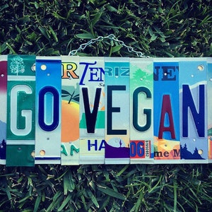Vegan Kitchen Wall Hanging Decor, License Plate Art, Vegan Gifts, Vegan ...