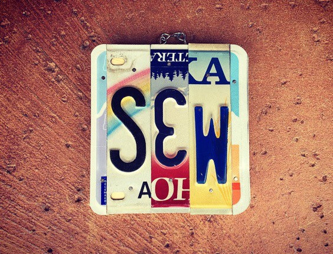 Sewing Room Sign, License Plate Art, Sewing Room Wall Art, Craft Room ...