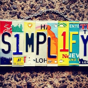 Simplify Motivational Wall Decor License Plate Art Sign, Simplify Sign ...