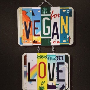 Vegan Kitchen Wall Hanging Decor, License Plate Art, Vegan Gifts, Vegan ...