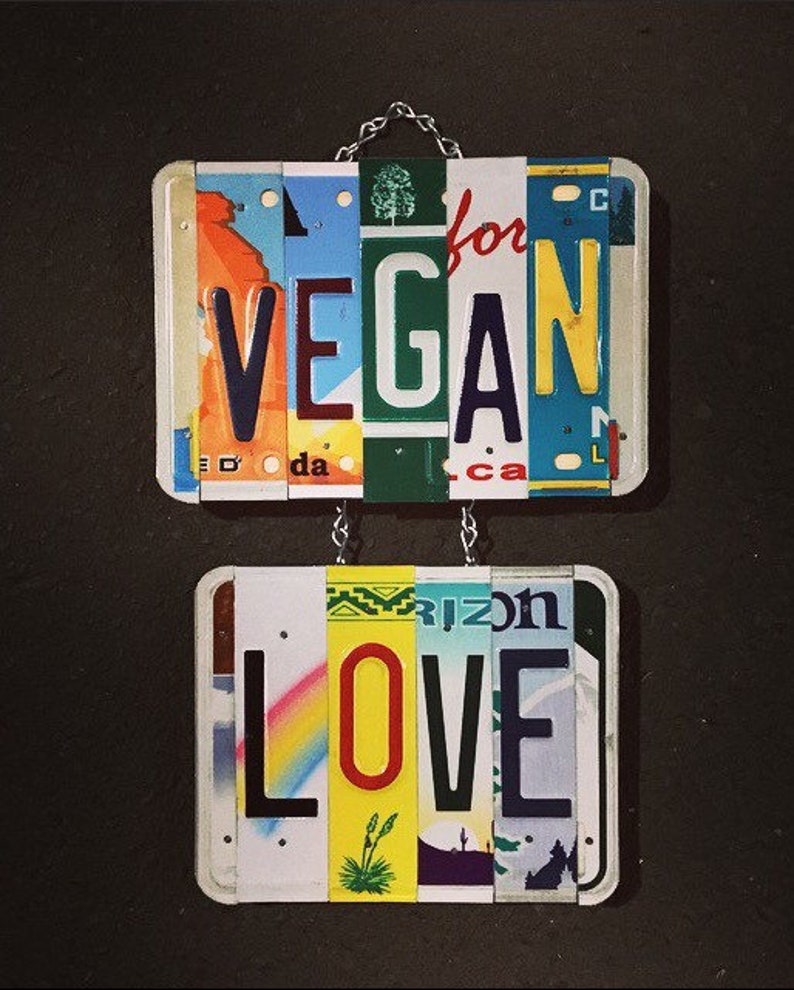 Vegan Kitchen Wall Hanging Decor, License Plate Art, Vegan Gifts, Vegan ...