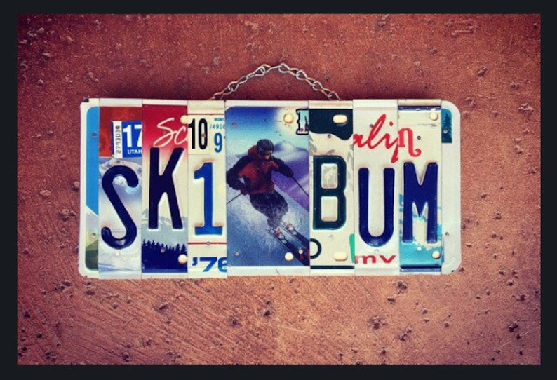 SKI BUM License Plate Art Ski Sign Skier Gift Ideas Gifts - Etsy