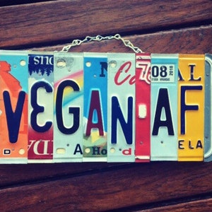 Vegan Kitchen Wall Hanging Decor, License Plate Art, Vegan Gifts, Vegan ...