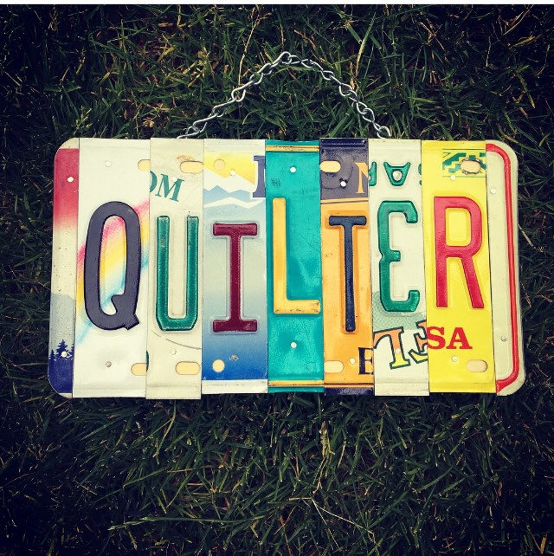 Quilter License Plate Art Sewing Room Sign Quilting Sewing | Etsy