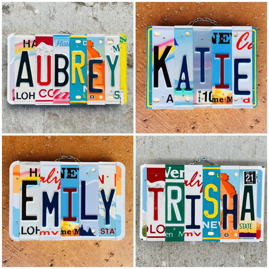 Girls Personalized License Plate Name Sign, Girls Name Sign, Birthday ...