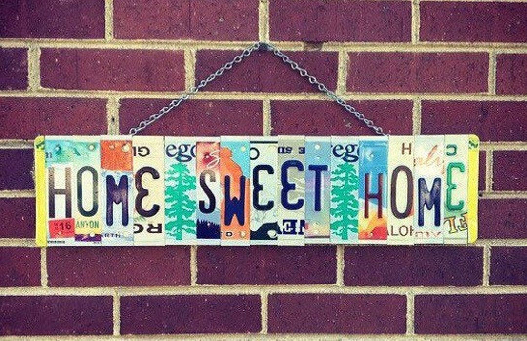 Home Sweet Home License Plate Sign, House Warming Gift, Home Decor ...