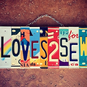 Sewing Room License Plate Art Sign, Gifts for Sewers, Sewing Gifts ...