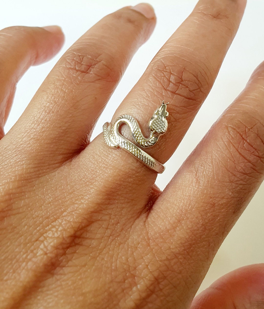Snake Wrap-around Ring in Sterling Silver or 9 Carat Solid Gold - Etsy