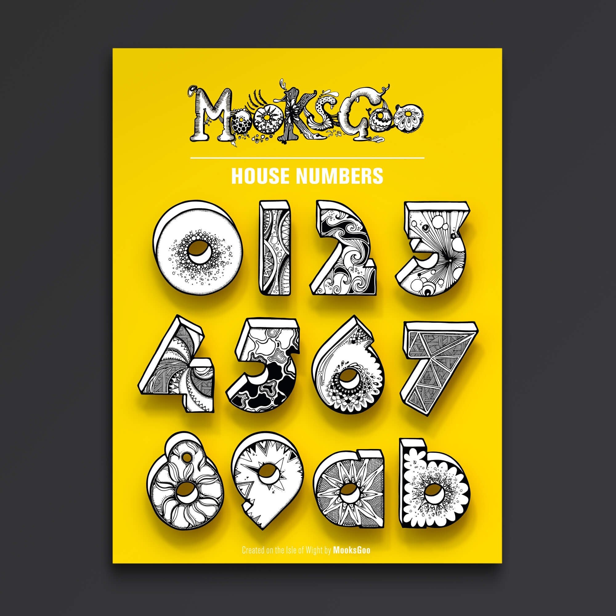 Large House Numbers - Creative Number Plaque • Quirky Illustrated ...