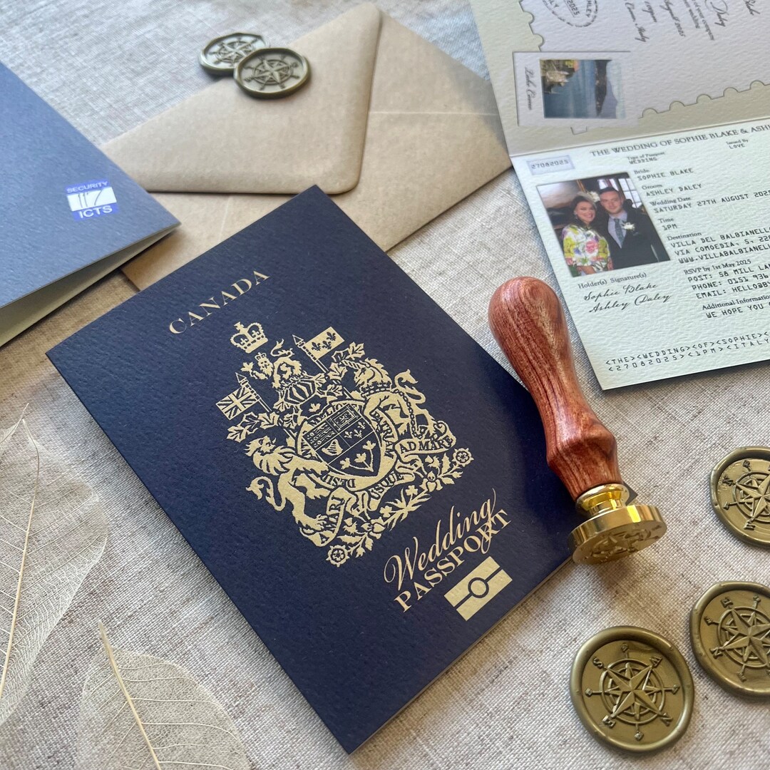 Canadian Wedding Passport Invitation | Travel Wedding | Travel Lover ...